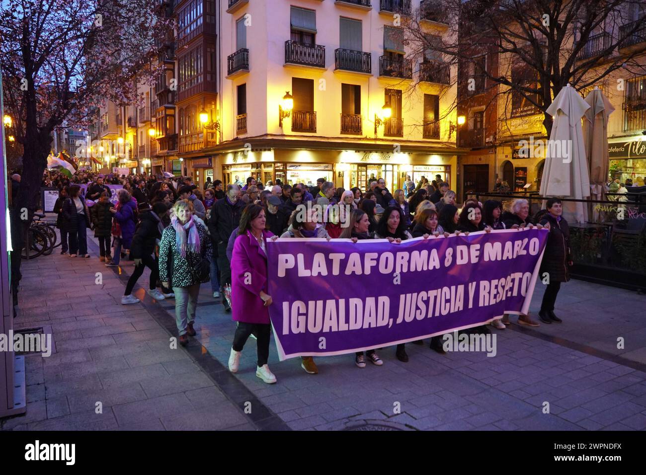 Dozens of people during the 8M demonstration on March 8 in Logroño, La ...