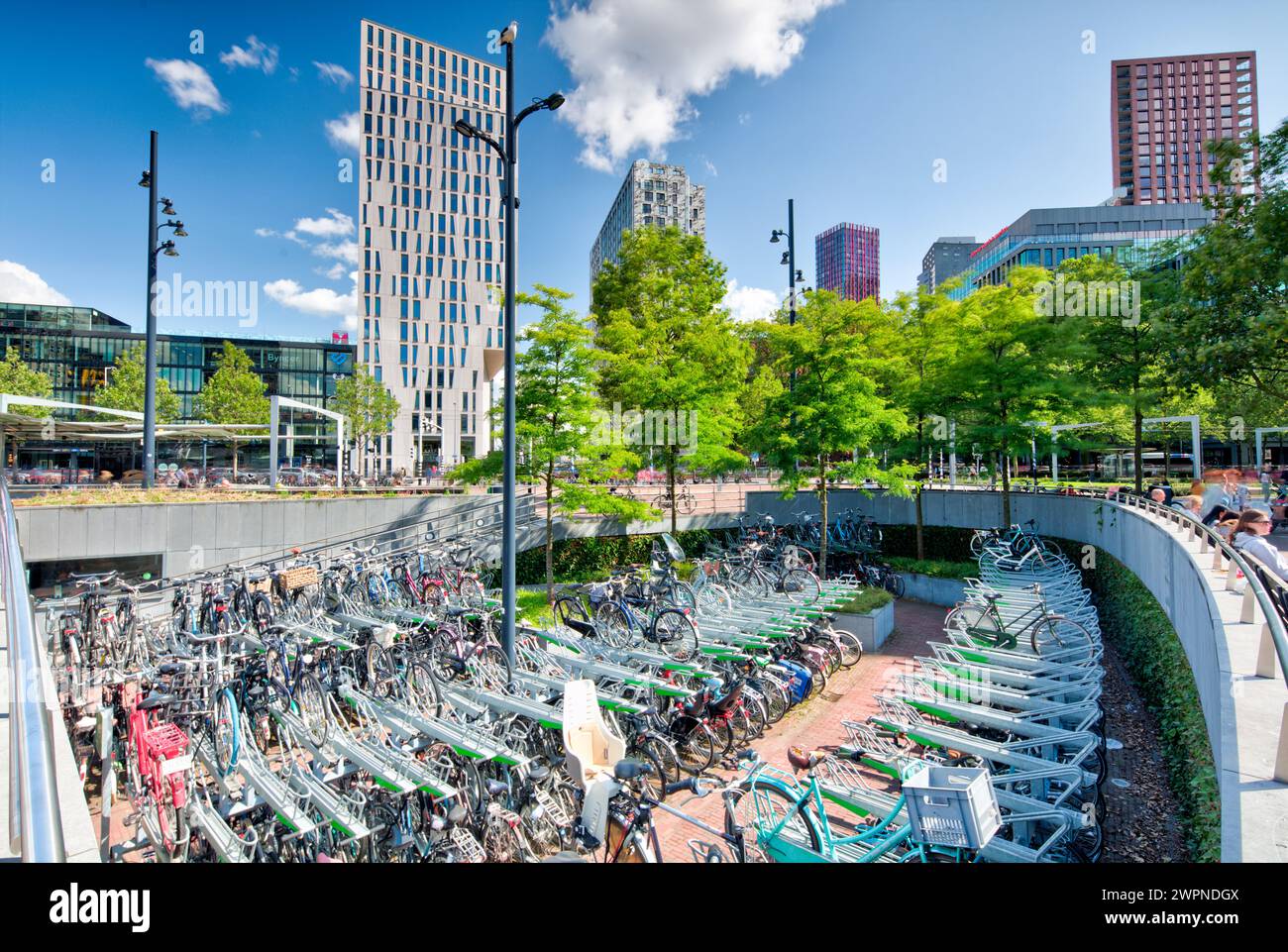 Blaak railroad station, bicycle parking lot, market, city district ...