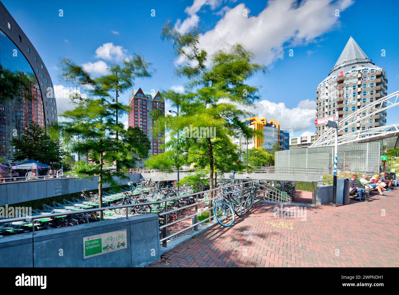 Markthal, market hall, bicycle parking lot, market, city district ...