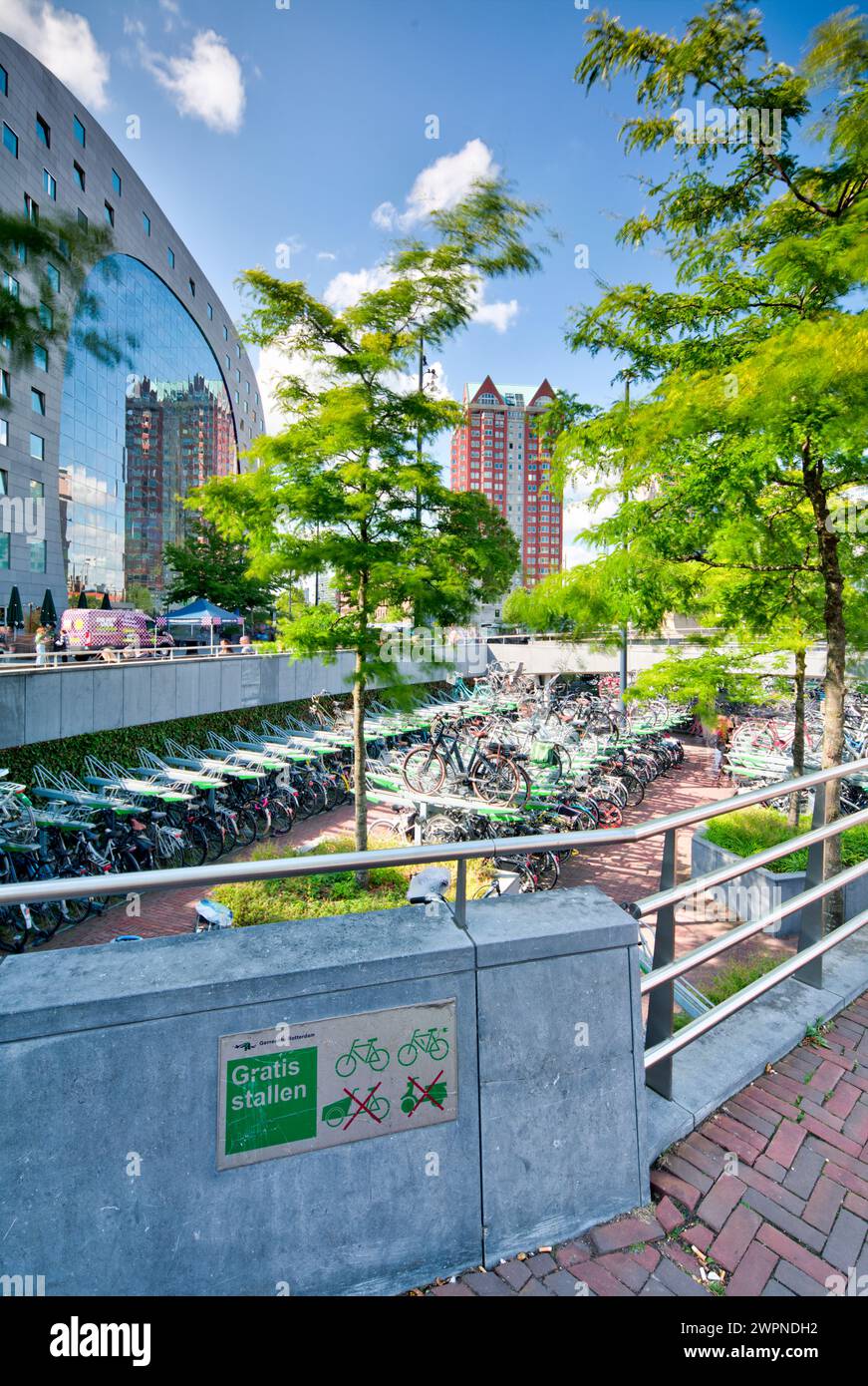 Markthal, market hall, bicycle parking lot, market, city district ...