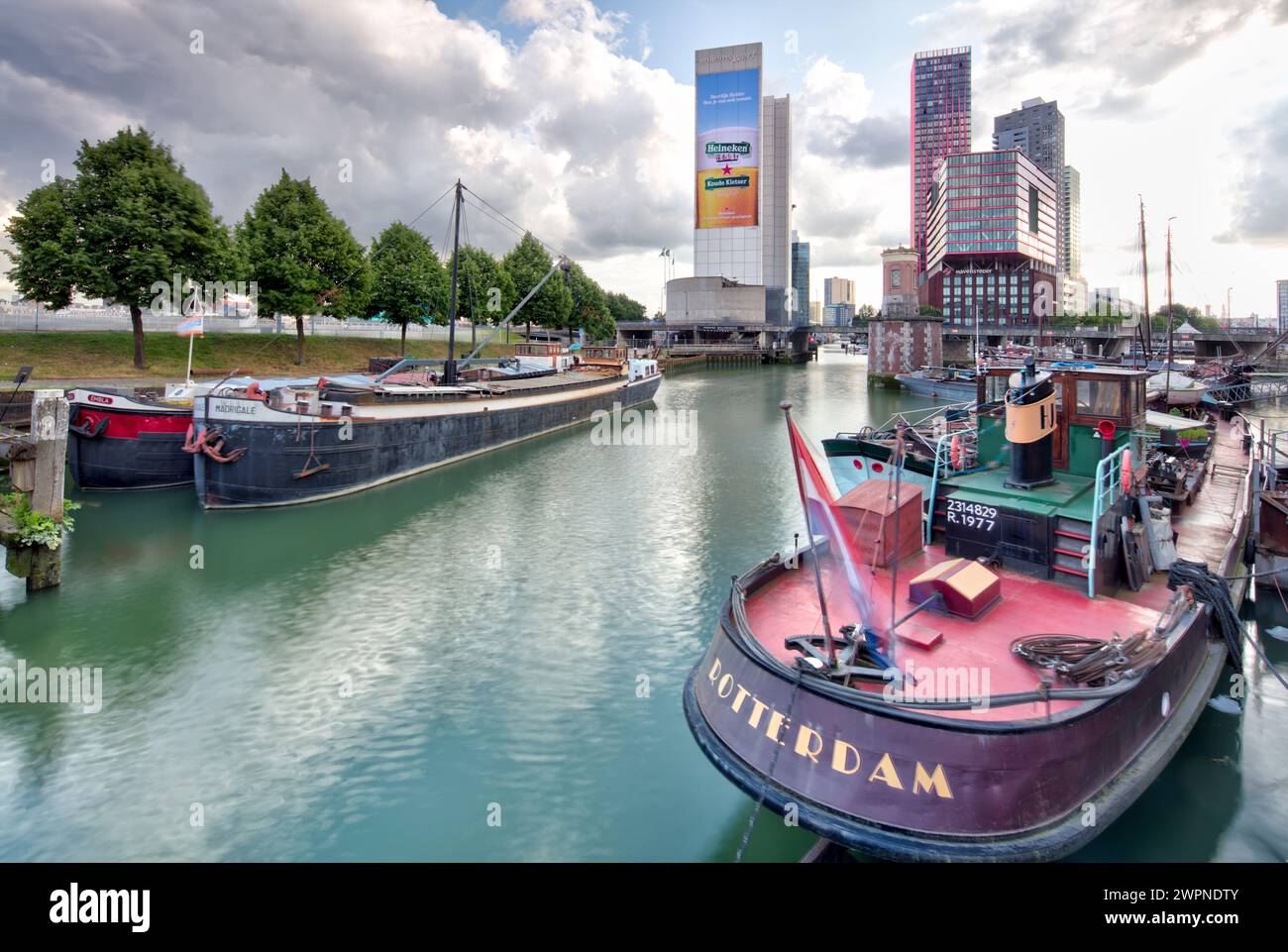Wijnhaven, canal, skyscrapers, house facade, house view, architecture ...