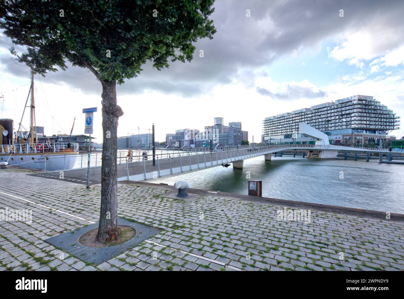 Rijnhavenbrug, Rijnhaven, Wilhelminapier, Antoine Plate Akade, house facade, architecture, city ...