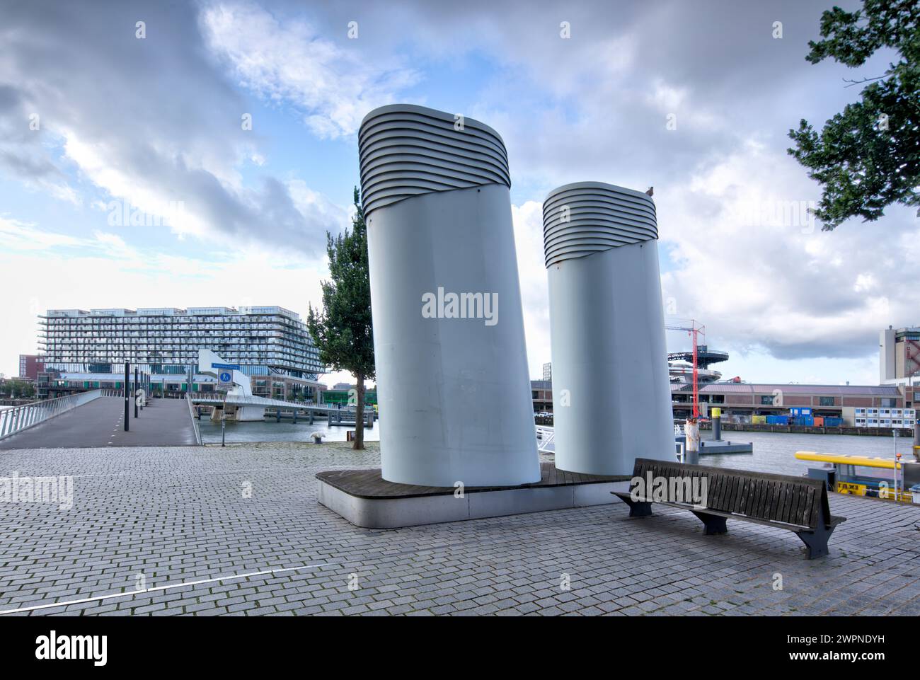 Rijnhavenbrug, Rijnhaven, Wilhelminapier, Antoine Plate Akade, house facade, architecture, city ...