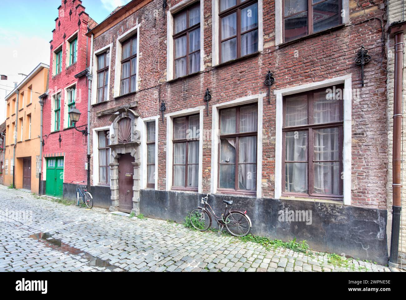Patershol, house facade, architecture, district, view, Ghent, East ...