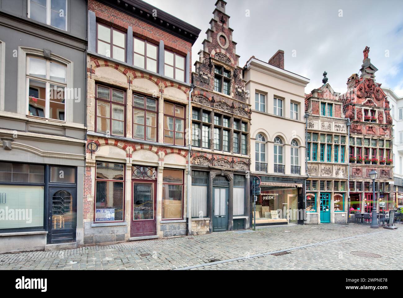 Patershol, house facade, architecture, district, view, Ghent, East ...