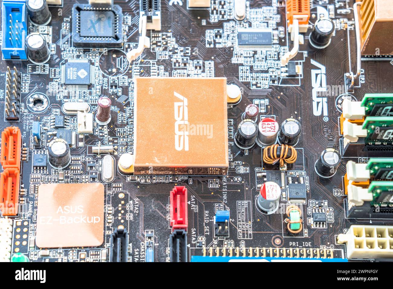 Studio, Mainboard with Microchips Stock Photo - Alamy