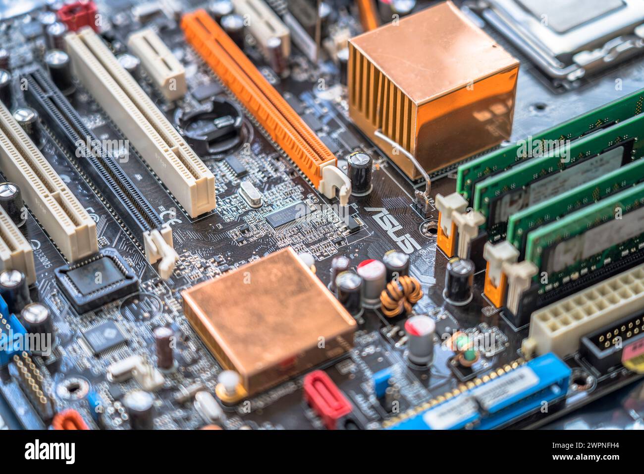 Studio, Mainboard with Microchips Stock Photo - Alamy