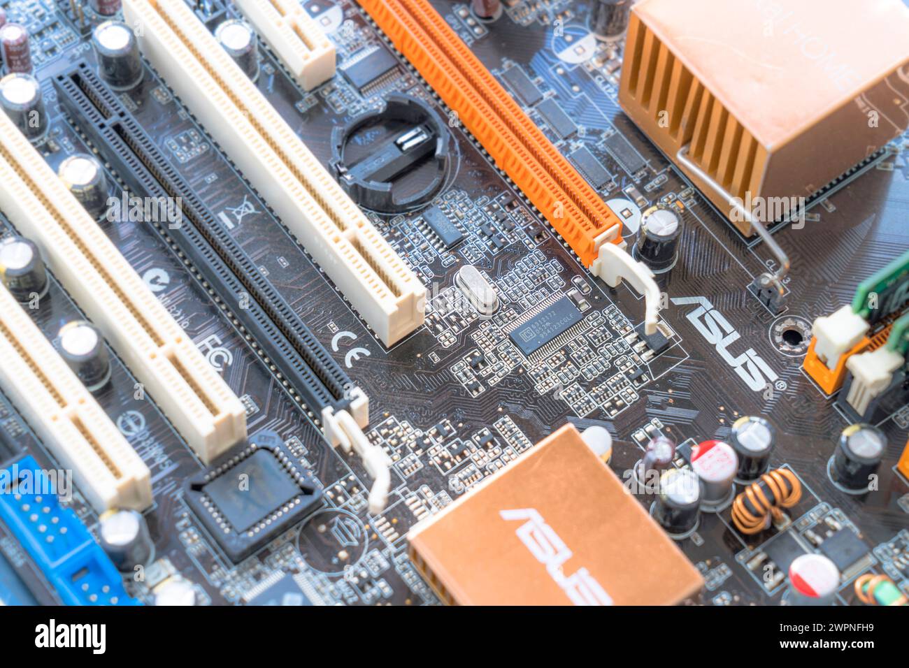 Studio, Mainboard with Microchips Stock Photo - Alamy