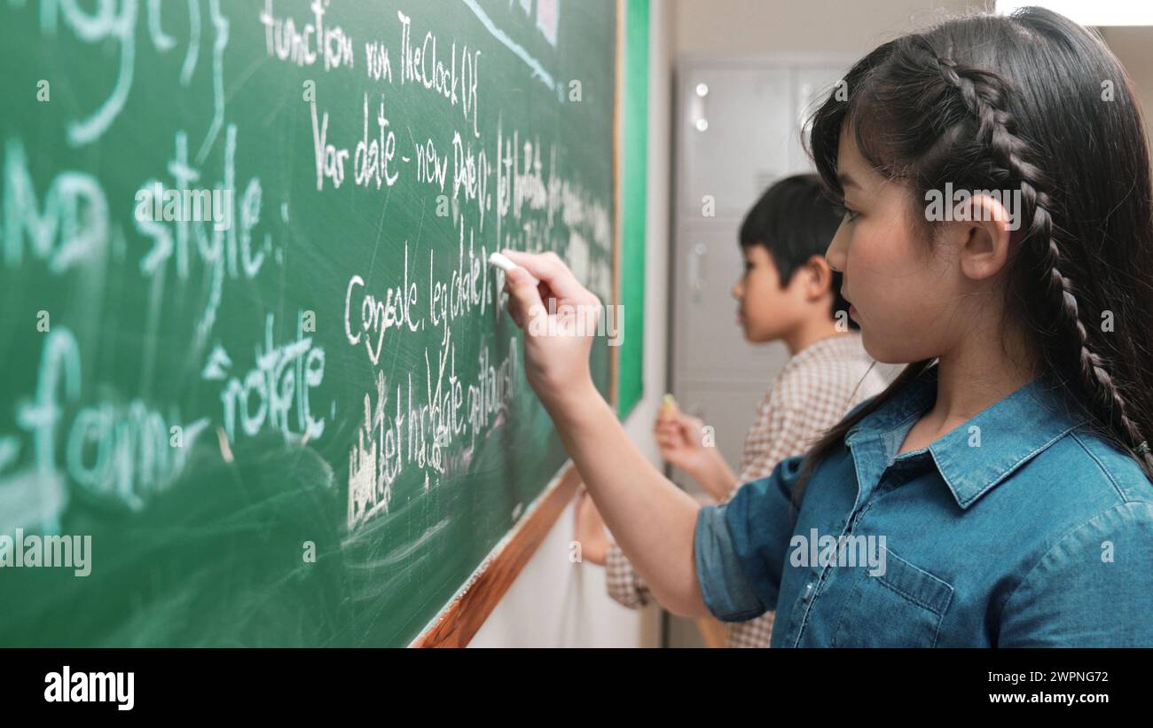 Skilled asian girl writing engineering prompt and programing system ...