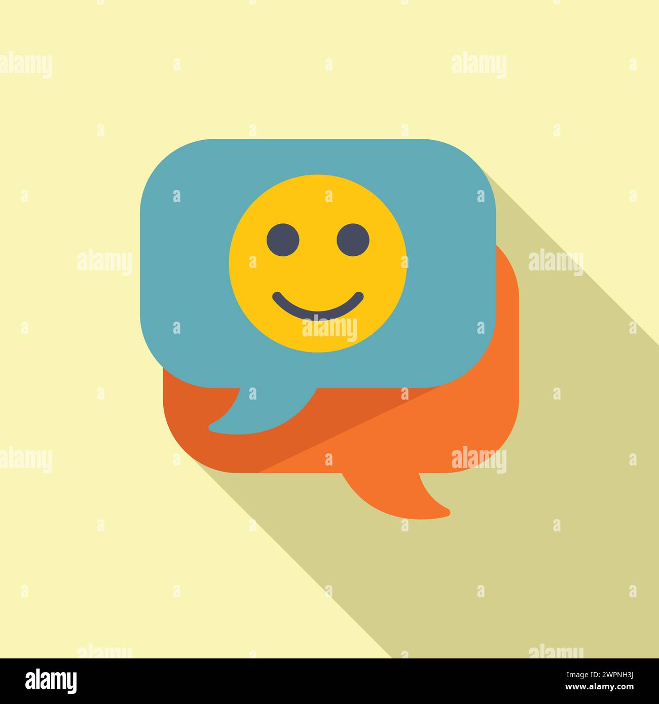 Chat happy advice icon flat vector. Coping skills person. Work ...