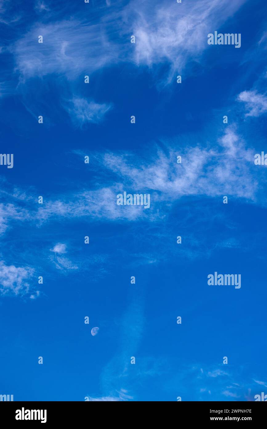 Beautiful blue sky with white clouds, natural background Stock Photo - Alamy