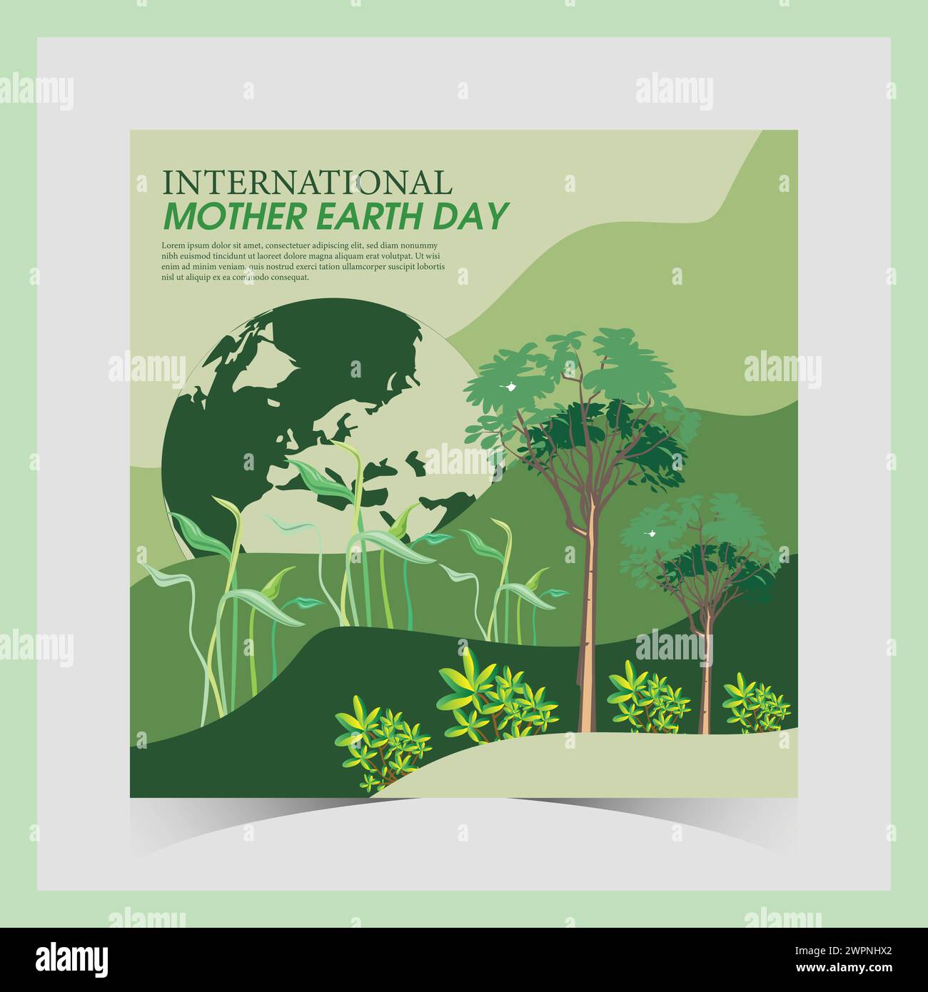 Earth Day social media post. Environmental problems and environmental ...