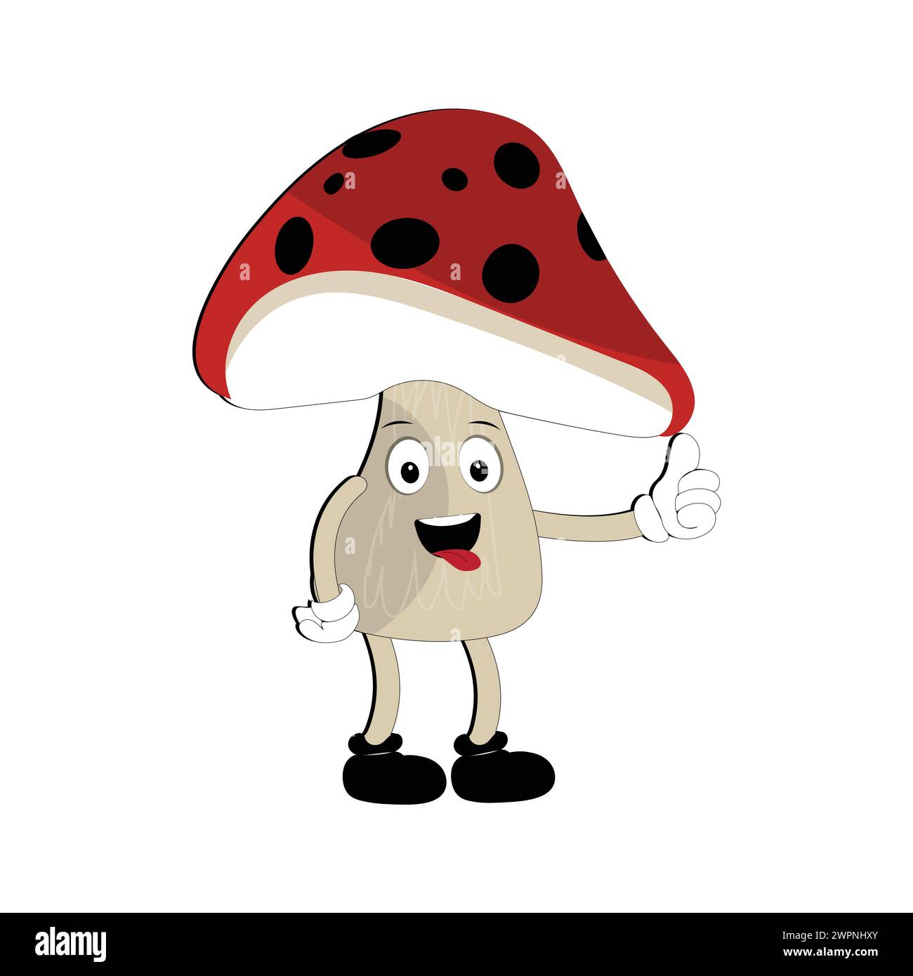 Mushroom character design different expression in vintage style, Kawaii ...