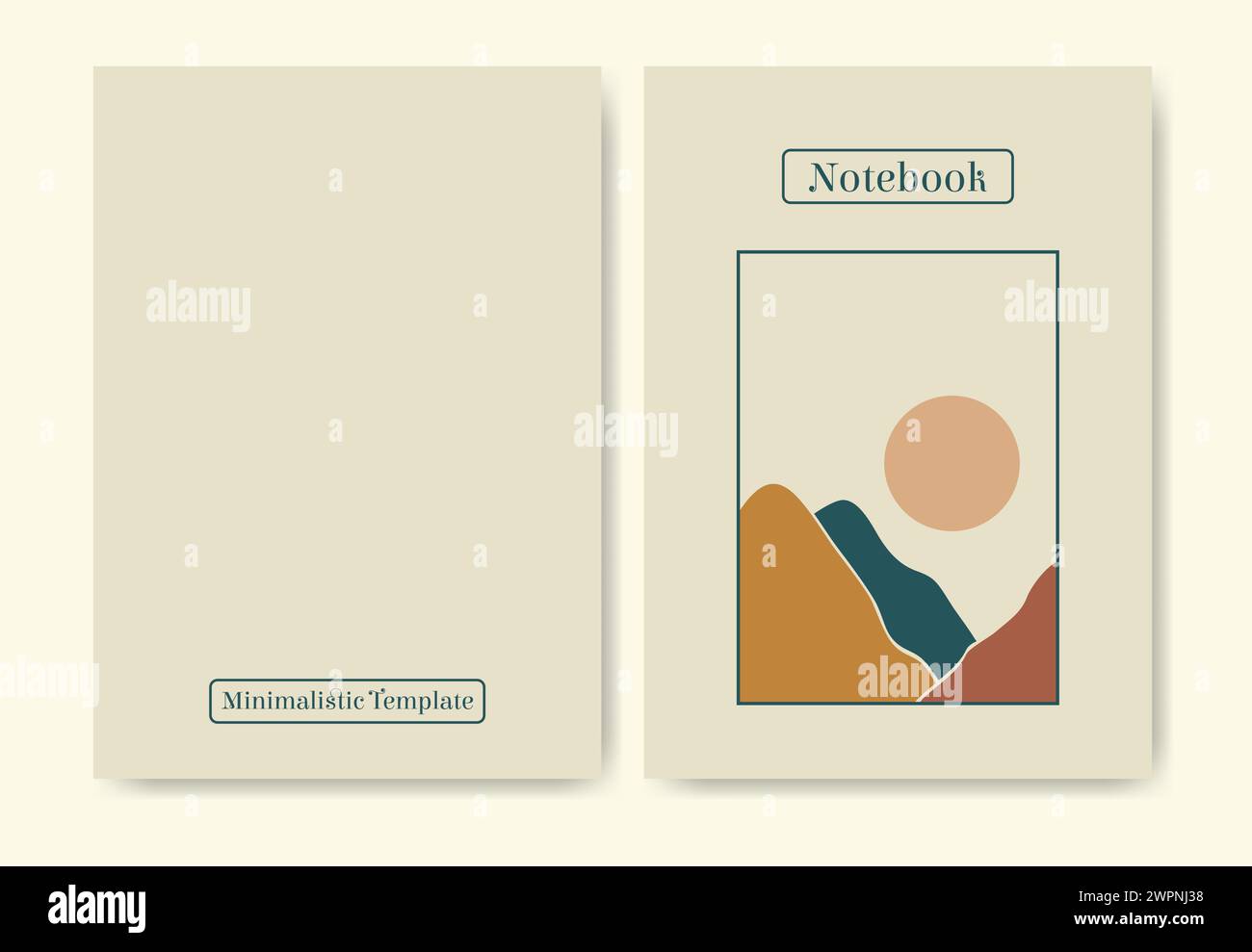 Notebook with minimalistic nature design. Aesthetic minimalist ...