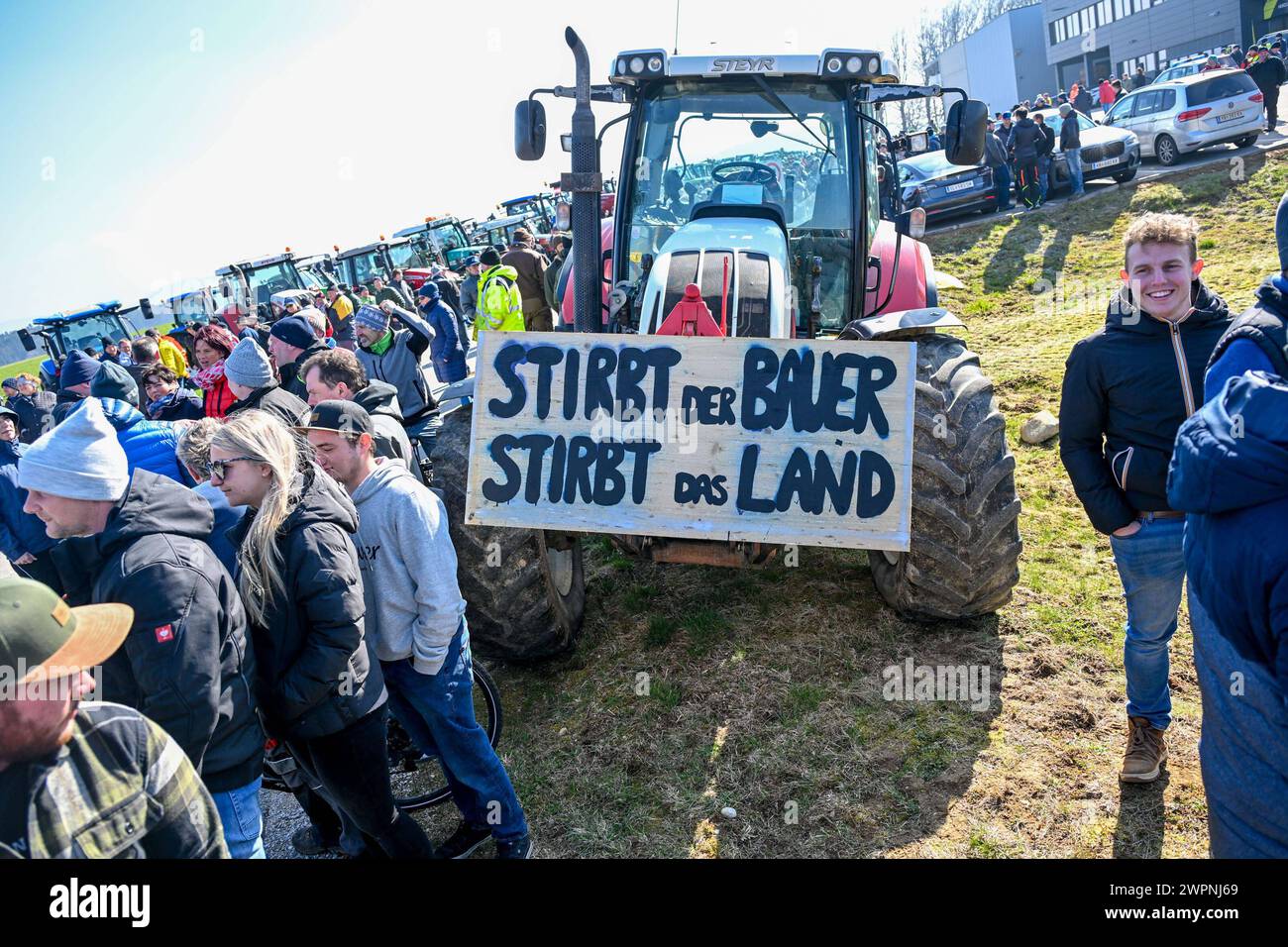 Bauernprotest, Poendorf 08.03.2024, Poendorf, AUT, Bauernprotest, im ...
