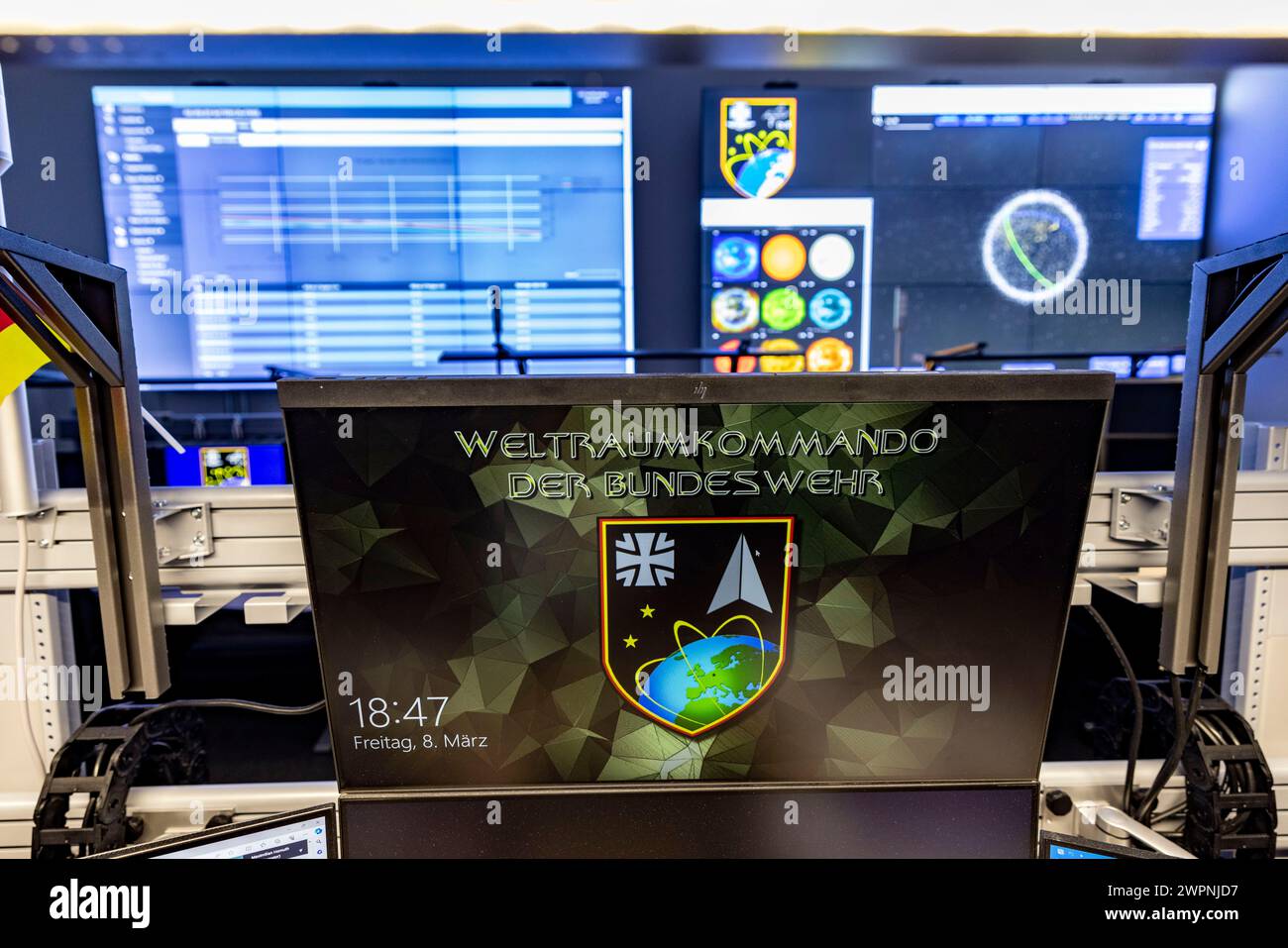 Uedem, Germany. 08th Mar, 2024. A computer monitor shows the logo and ...