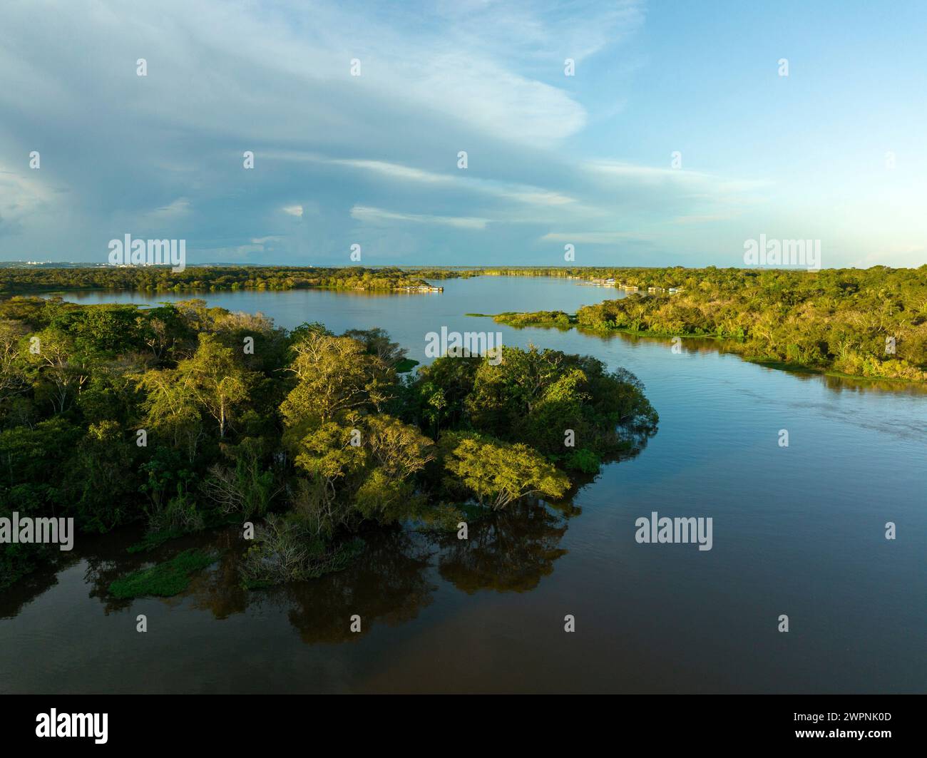 Amazon in the brazilian rainforest with small boutique ship hi-res ...