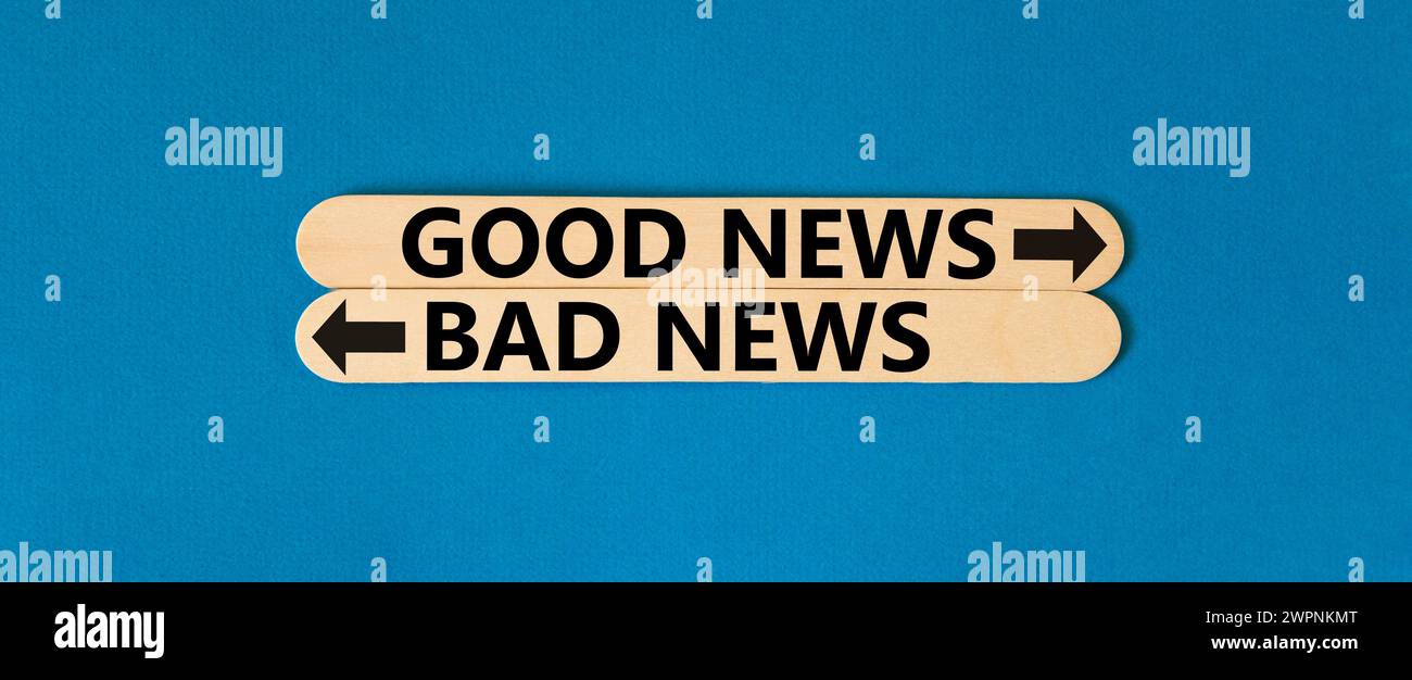 Good or bad news symbol. Concept word Good news Bad news on beautiful ...