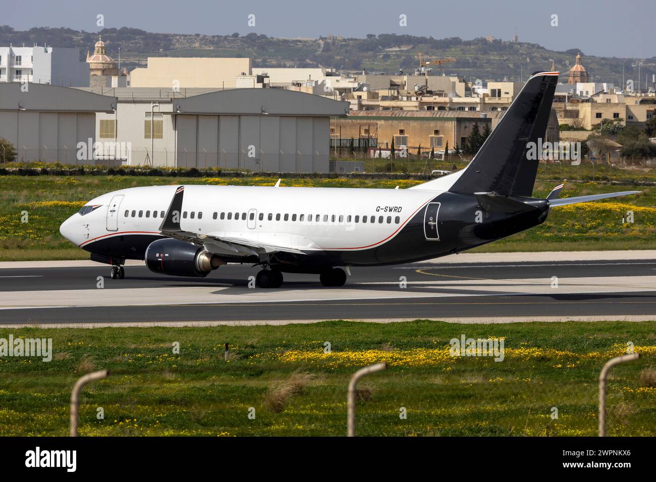 2Excel Aviation Boeing 737-3L9 (Reg: G-SWRD) departing runway 31 after ...