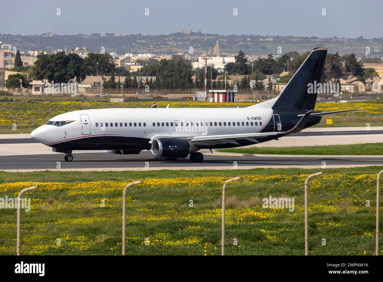 2Excel Aviation Boeing 737-3L9 (Reg: G-SWRD) departing runway 31 after ...