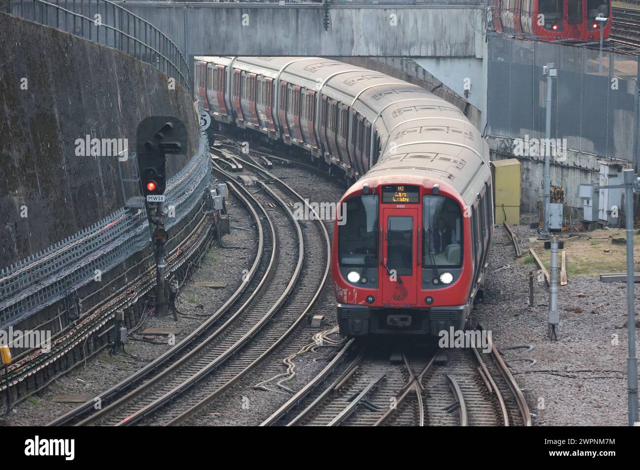 Metropolitan Line train leaving Uxbridge Station Stock Photo - Alamy