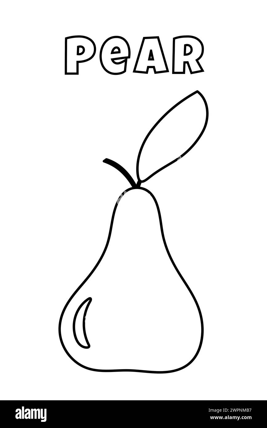 Coloring With Thick Lines For The Smallest Ones, Pear Coloring Page ...
