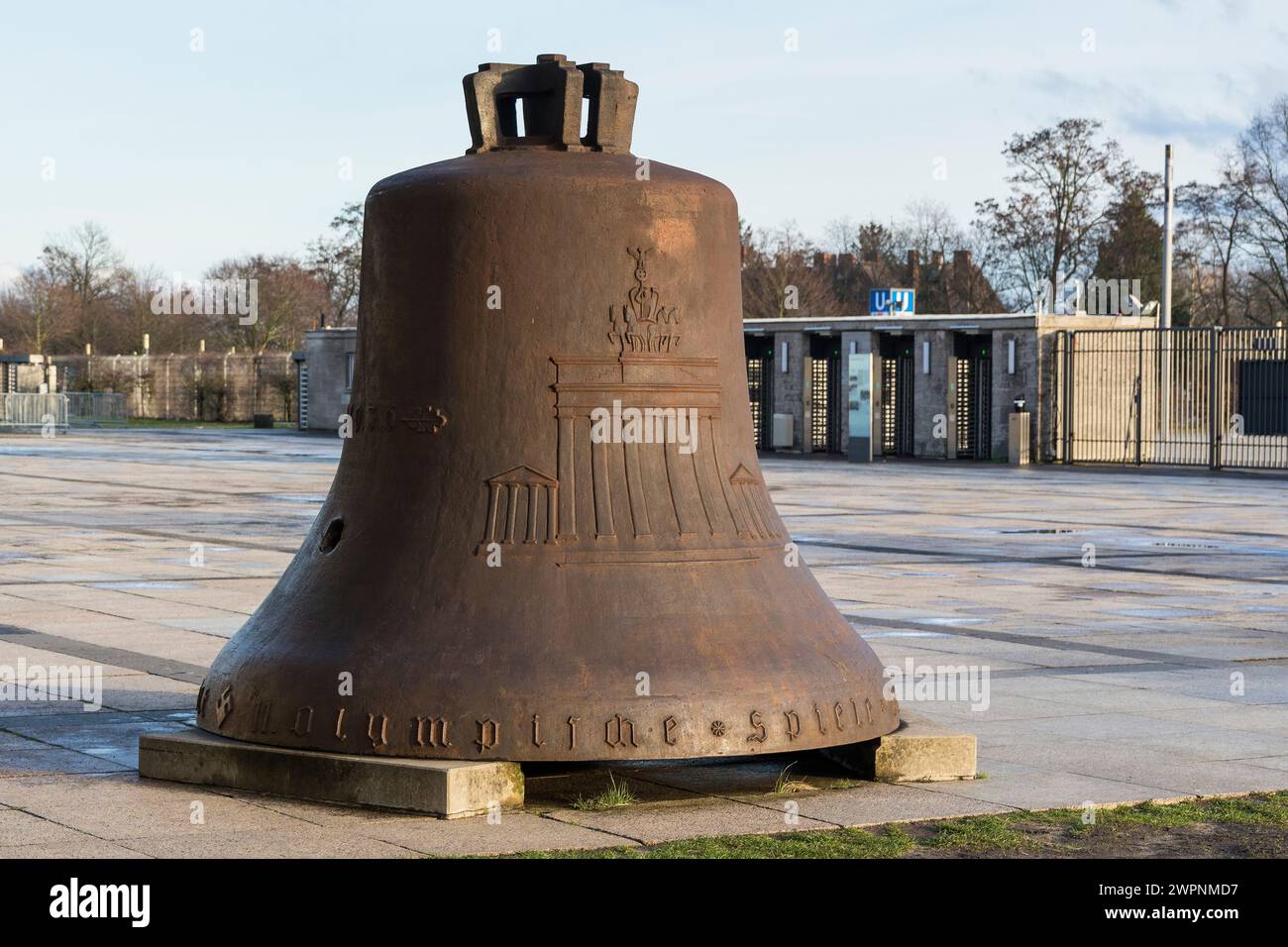 Olympic Stadium Berlin, South Gate, Olympic Bell Stock Photo - Alamy