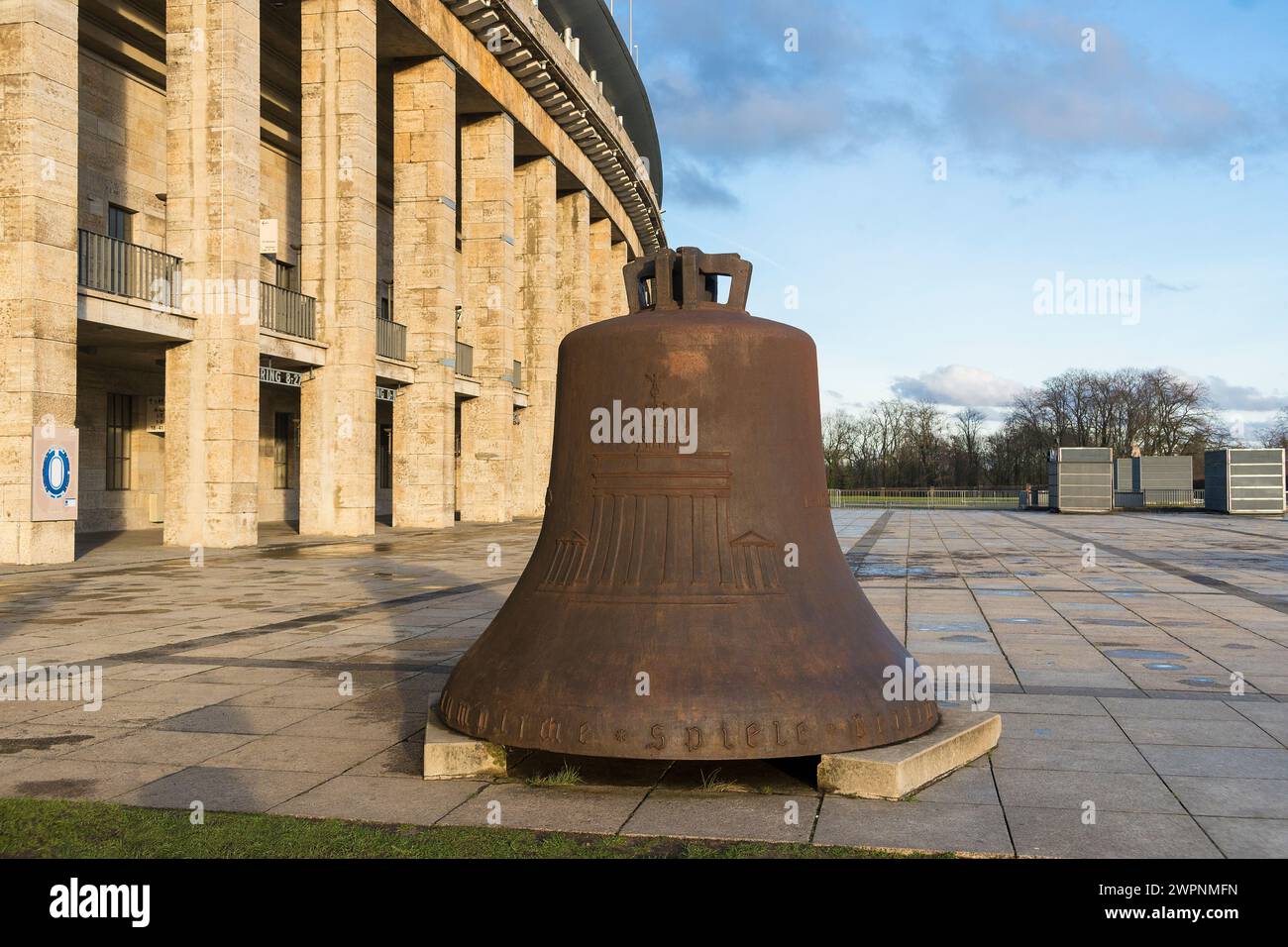 Olympic Stadium Berlin, South Gate, Olympic Bell Stock Photo - Alamy