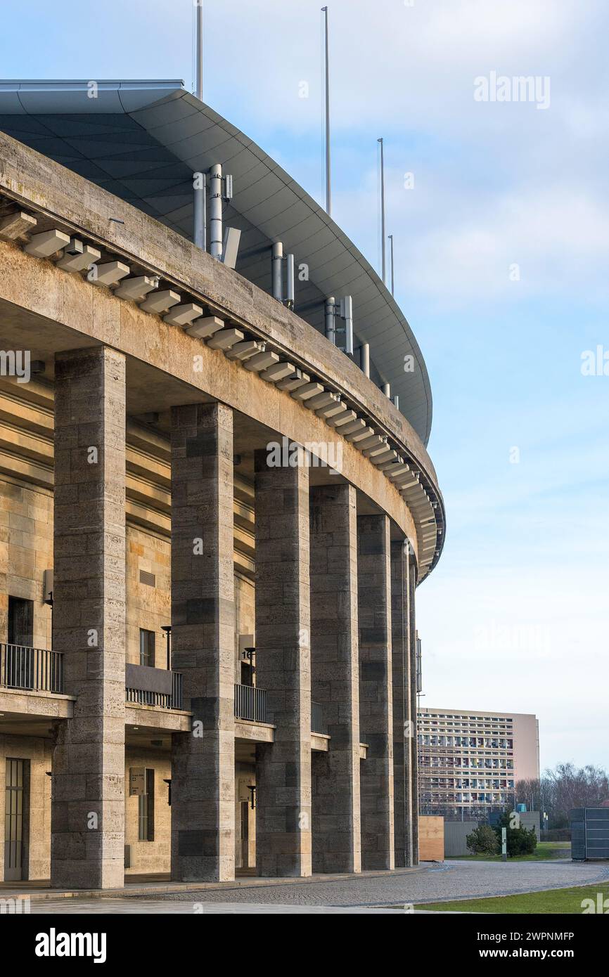 Olympic Stadium Berlin, outdoor area, colonnades, Corbusier House in ...