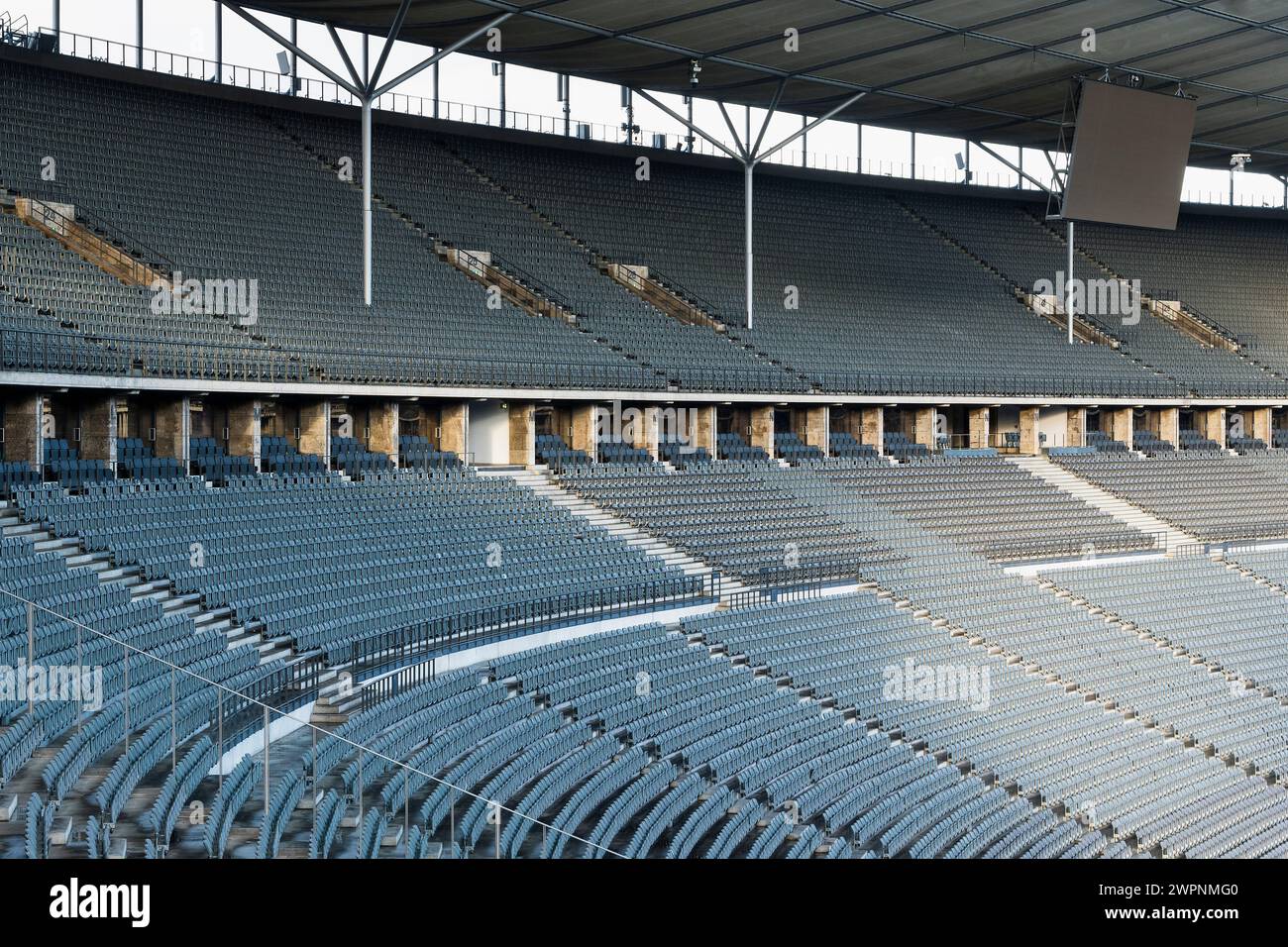 Olympiastadion Berlin, spectator stands, opposite stand Stock Photo - Alamy