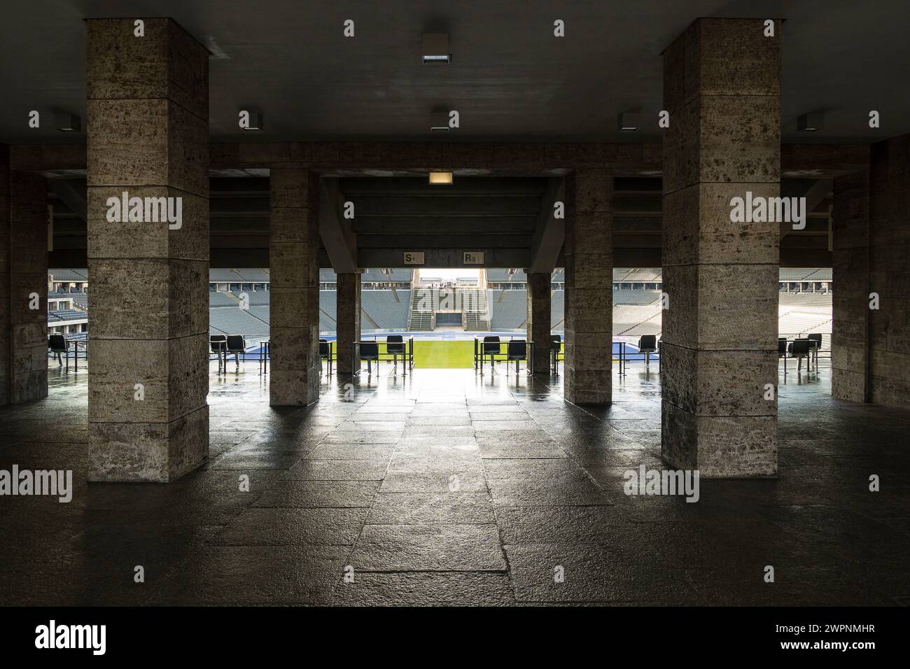 Olympiastadion Berlin, view from the main entrance, visual axis Stock ...