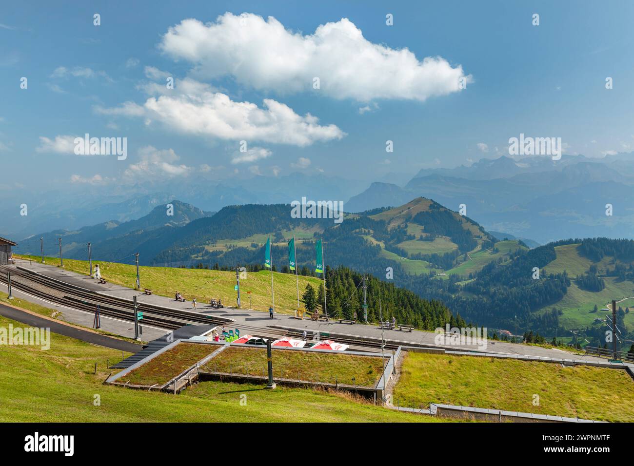 View from rigi kulm mountain station to rigi scheidegg hi-res stock ...