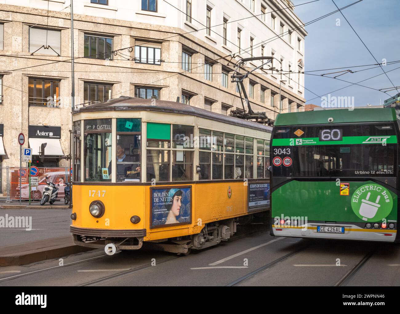 Carrozze tram number 1747, one of the 1928 vintage electric trams still ...