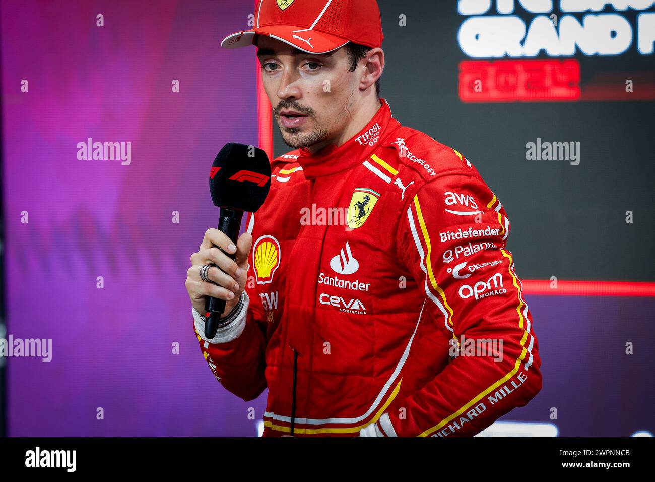 Jeddah, Arabie Saoudite. 08th Mar, 2024. LECLERC Charles (mco), Scuderia Ferrari SF-24, portrait ...