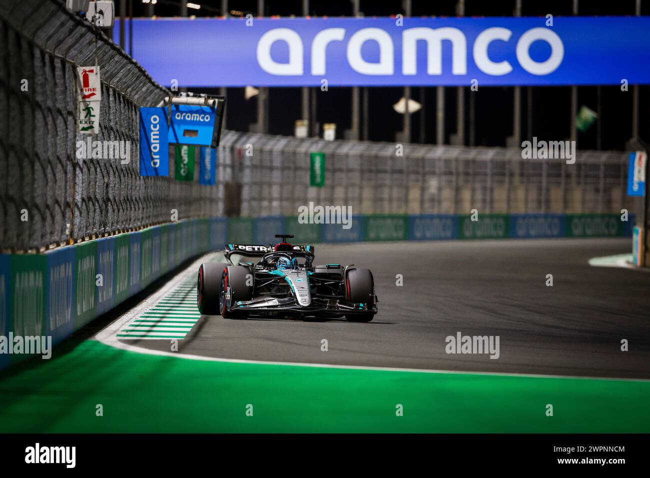 Jeddah, Arabie Saoudite. 08th Mar, 2024. 63 RUSSELL George (gbr), Mercedes AMG F1 Team W15 ...