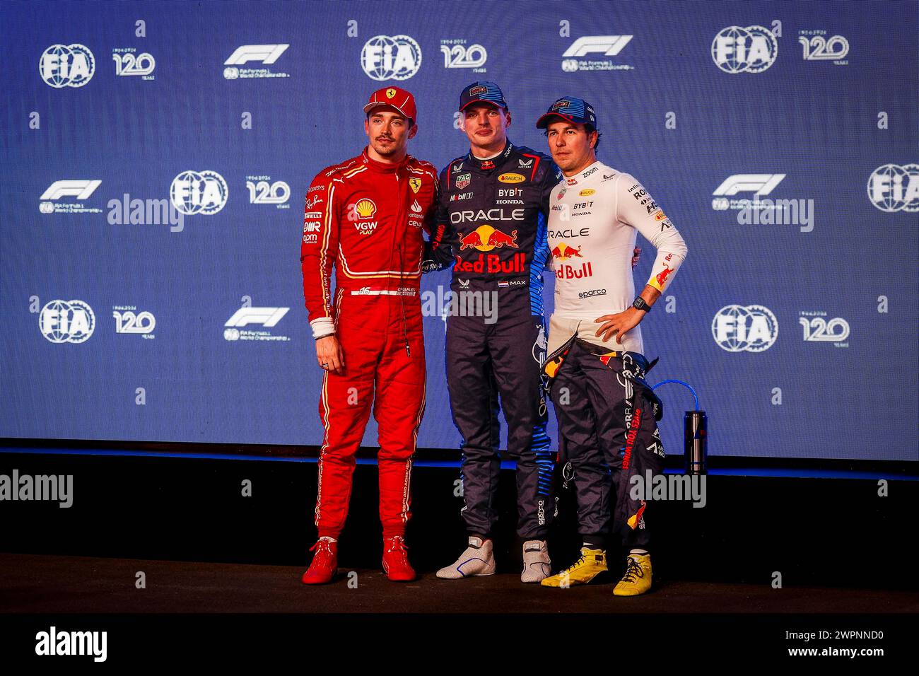 Jeddah, Arabie Saoudite. 08th Mar, 2024. VERSTAPPEN Max (ned), Red Bull Racing RB20, LECLERC ...