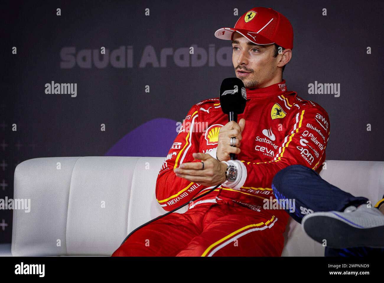 Jeddah, Arabie Saoudite. 08th Mar, 2024. LECLERC Charles (mco), Scuderia Ferrari SF-24, portrait ...