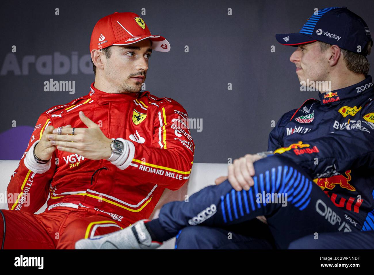 Jeddah, Arabie Saoudite. 08th Mar, 2024. LECLERC Charles (mco), Scuderia Ferrari SF-24 and ...