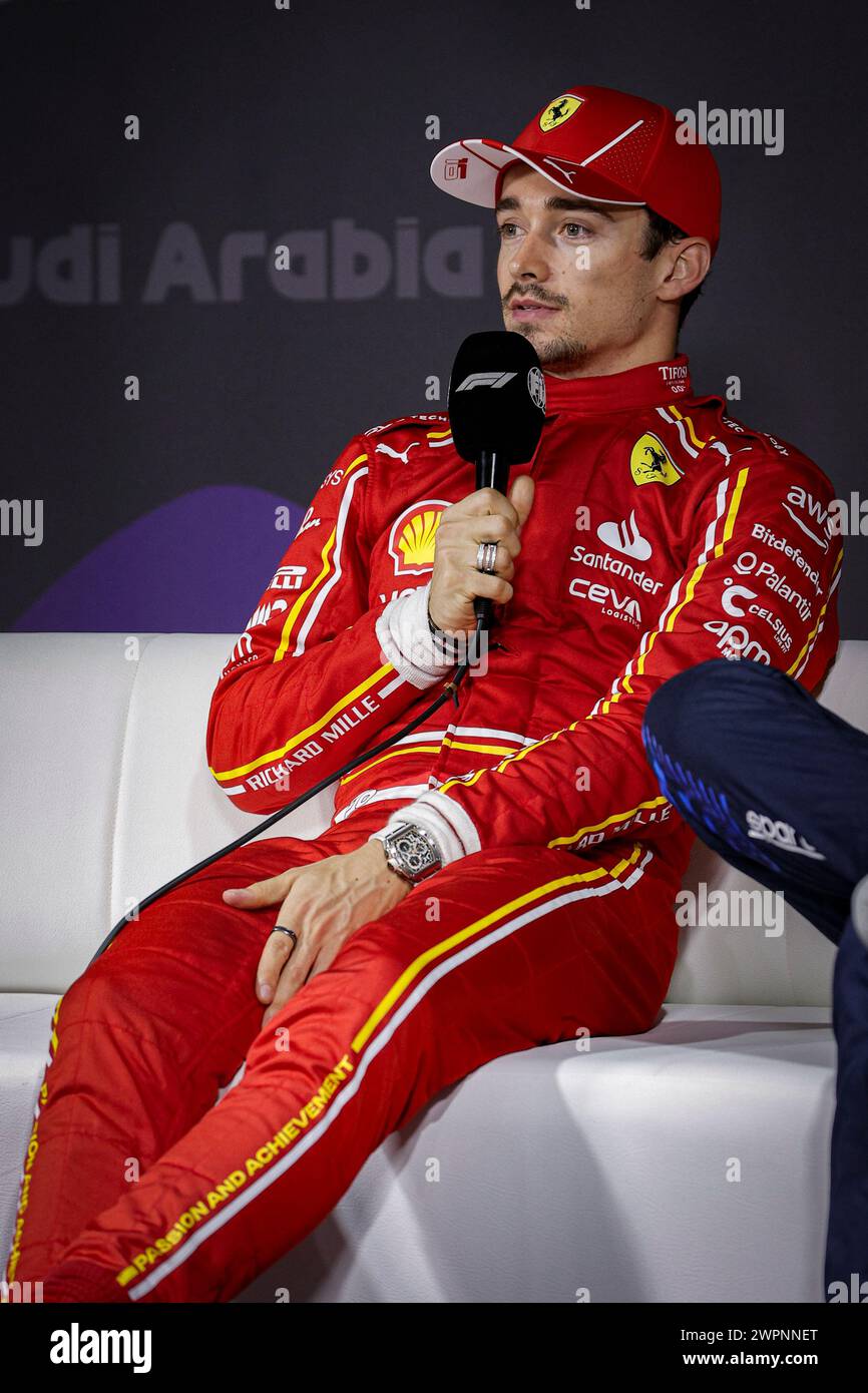 Jeddah, Arabie Saoudite. 08th Mar, 2024. LECLERC Charles (mco), Scuderia Ferrari SF-24, portrait ...
