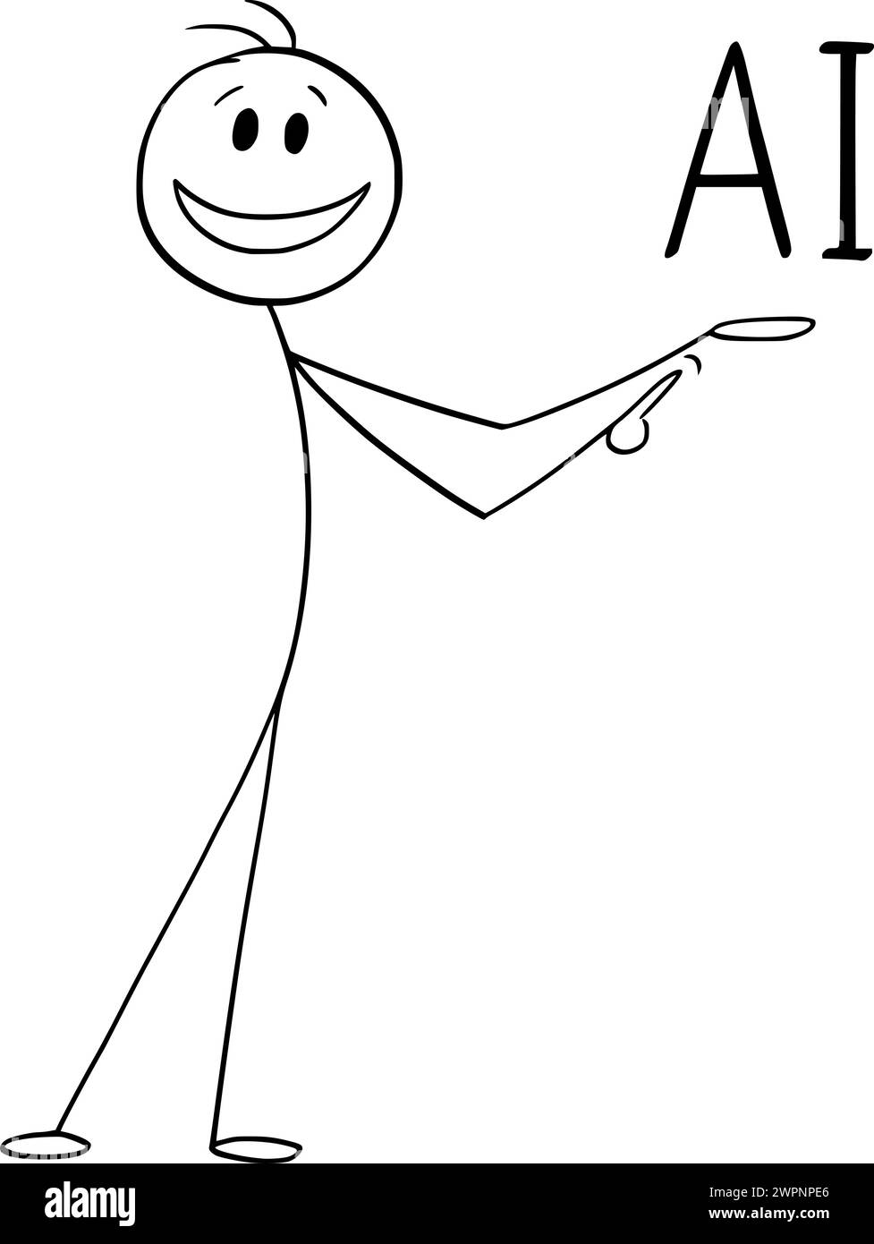 Person Showing AI or Artificial Intelligence Laid on His Hand, Vector ...