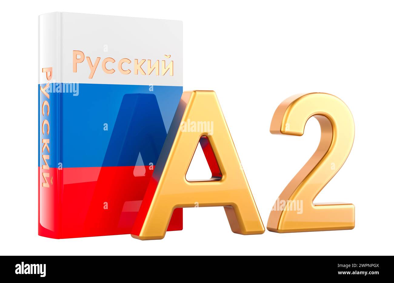 A2 Russian level, concept. Level pre intermediate, 3D rendering ...