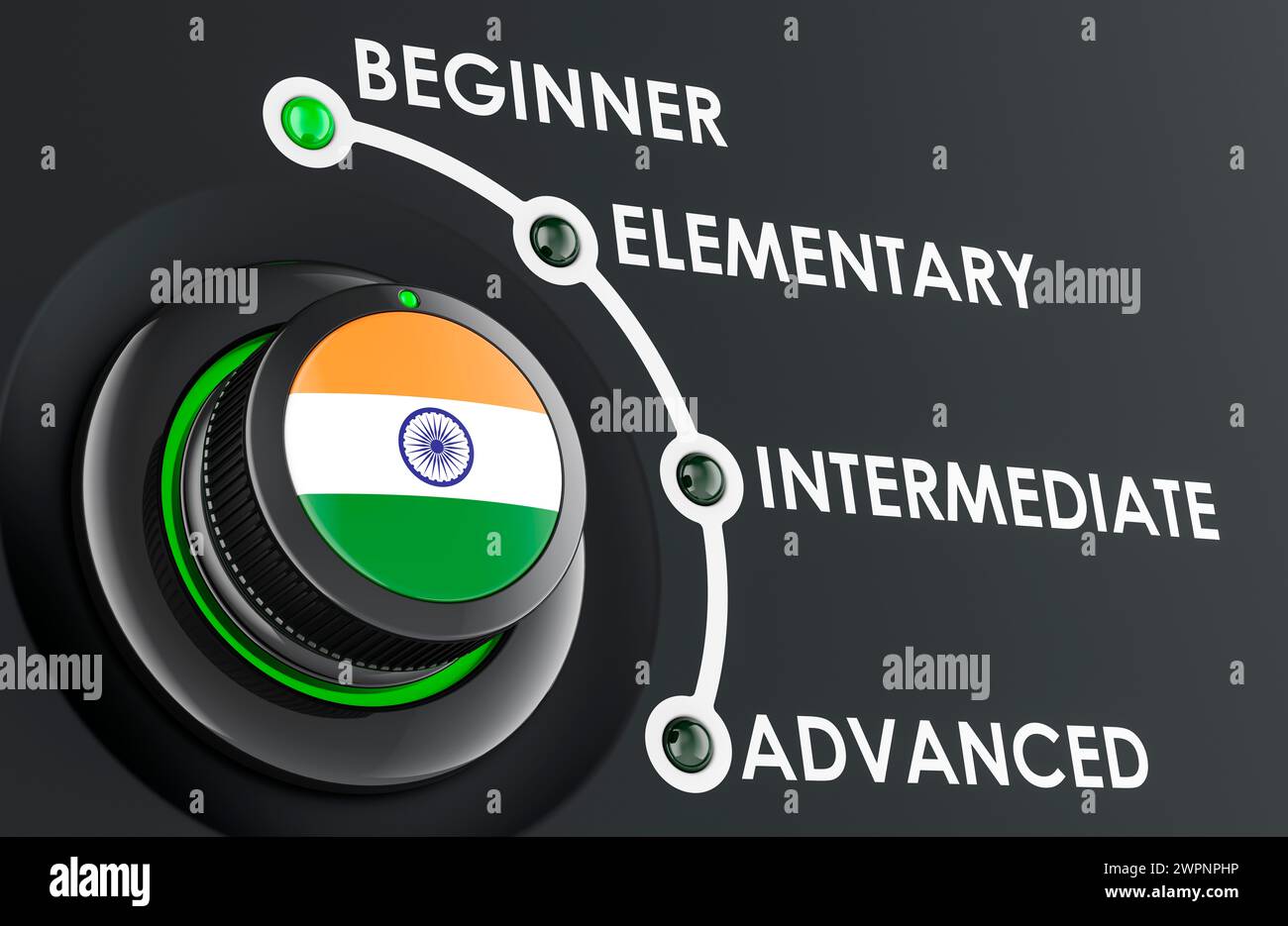 Indian levels, learning and improvement Indian language, concept with ...