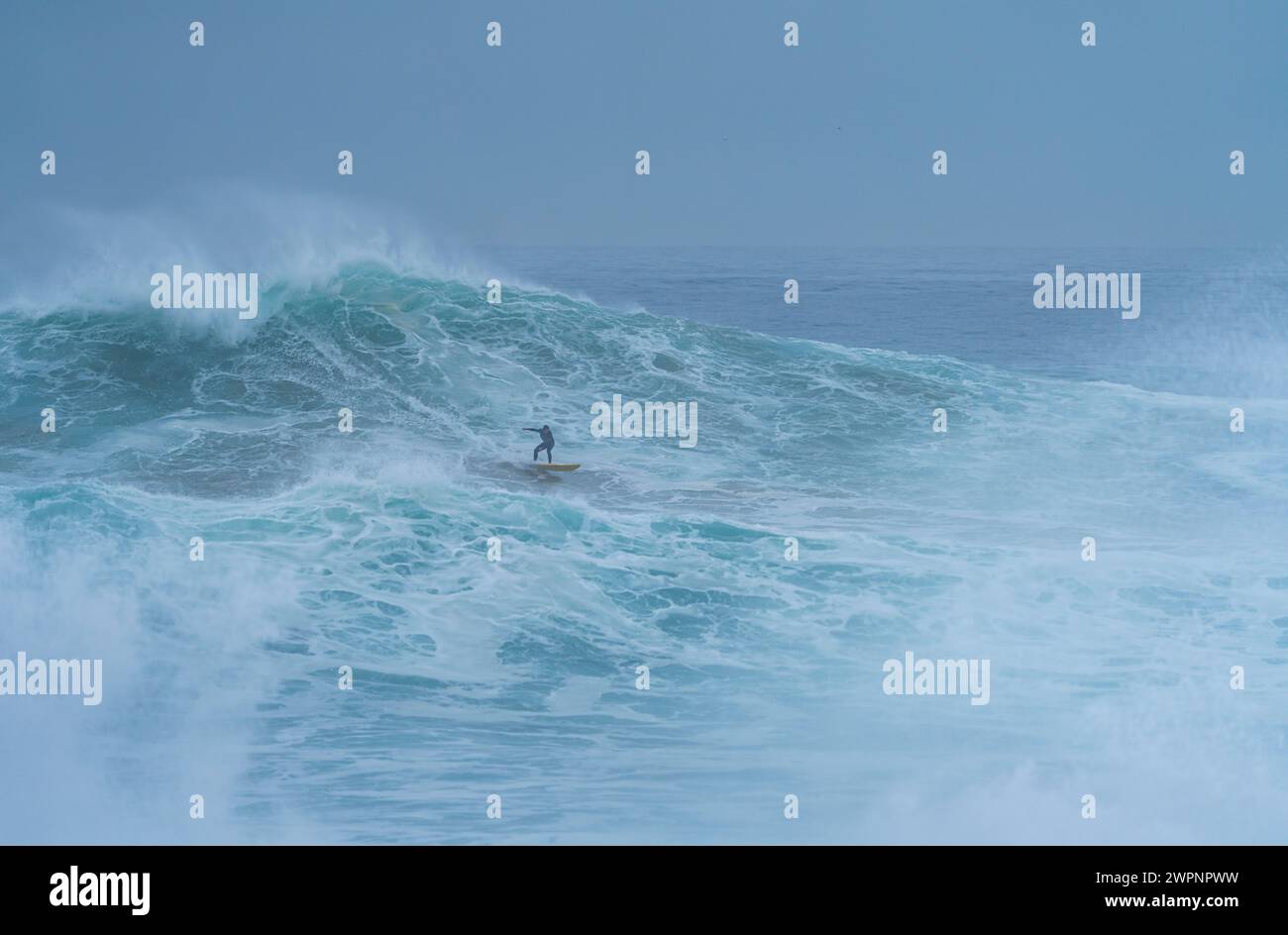 "Giant Cow" surf competition. Storm surge with big waves. Santander ...