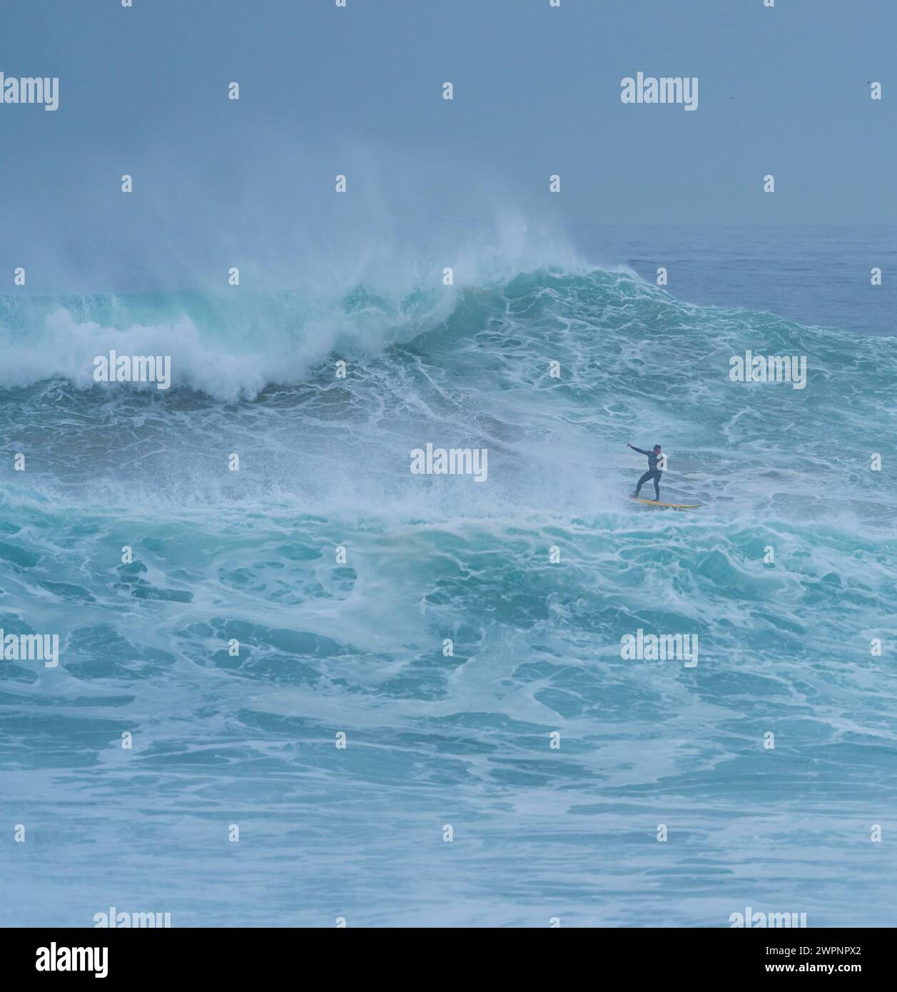 "Giant Cow" surf competition. Storm surge with big waves. Santander ...