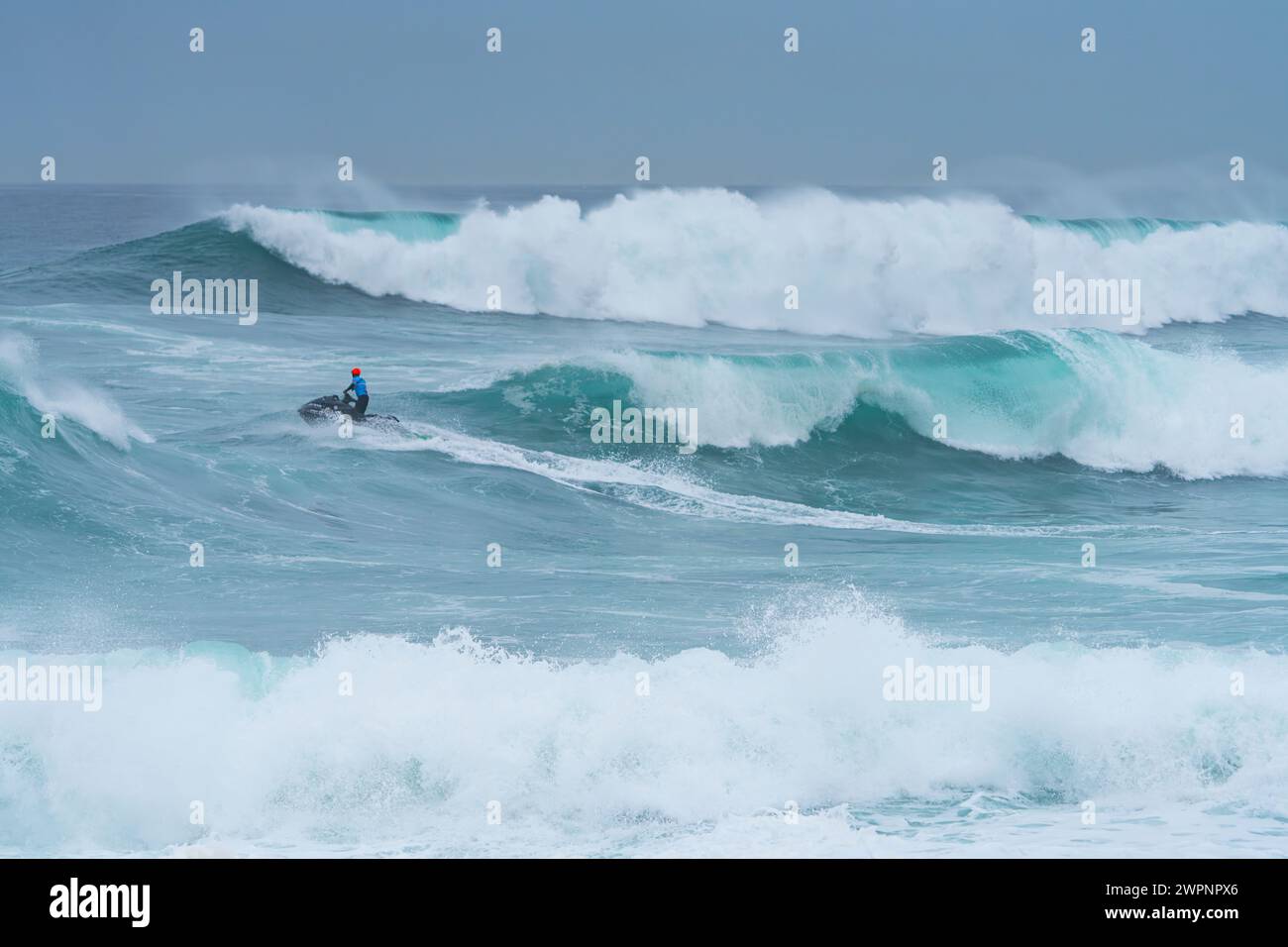 "Giant Cow" surf competition. Storm surge with big waves. Santander ...