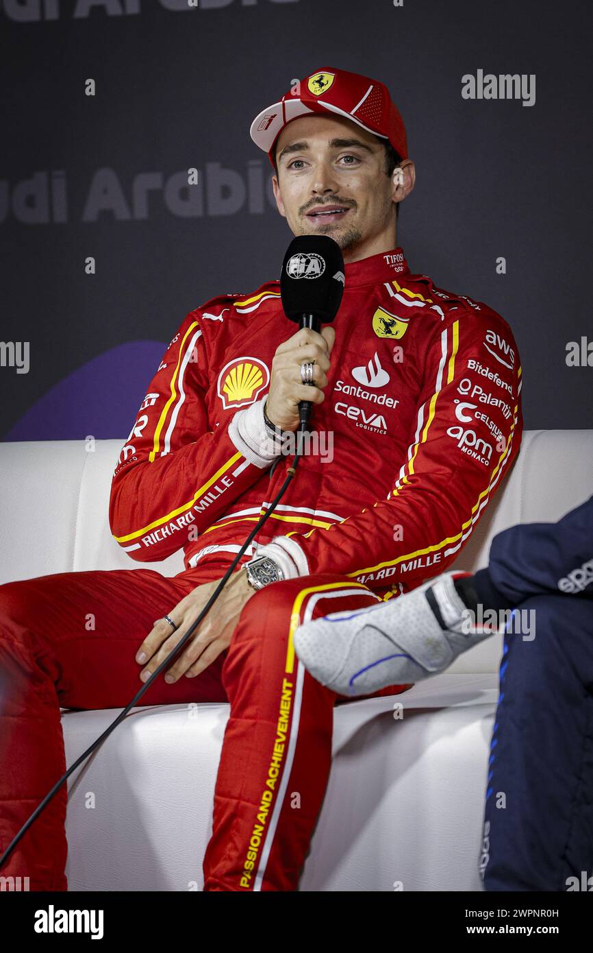 Jeddah, Saudi Arabia. 08th Mar, 2024. LECLERC Charles (mco), Scuderia Ferrari SF-24, portrait ...