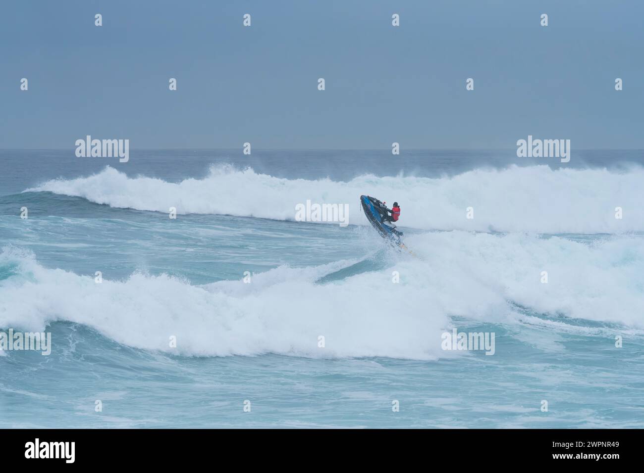 "Giant Cow" surf competition. Storm surge with big waves. Santander ...