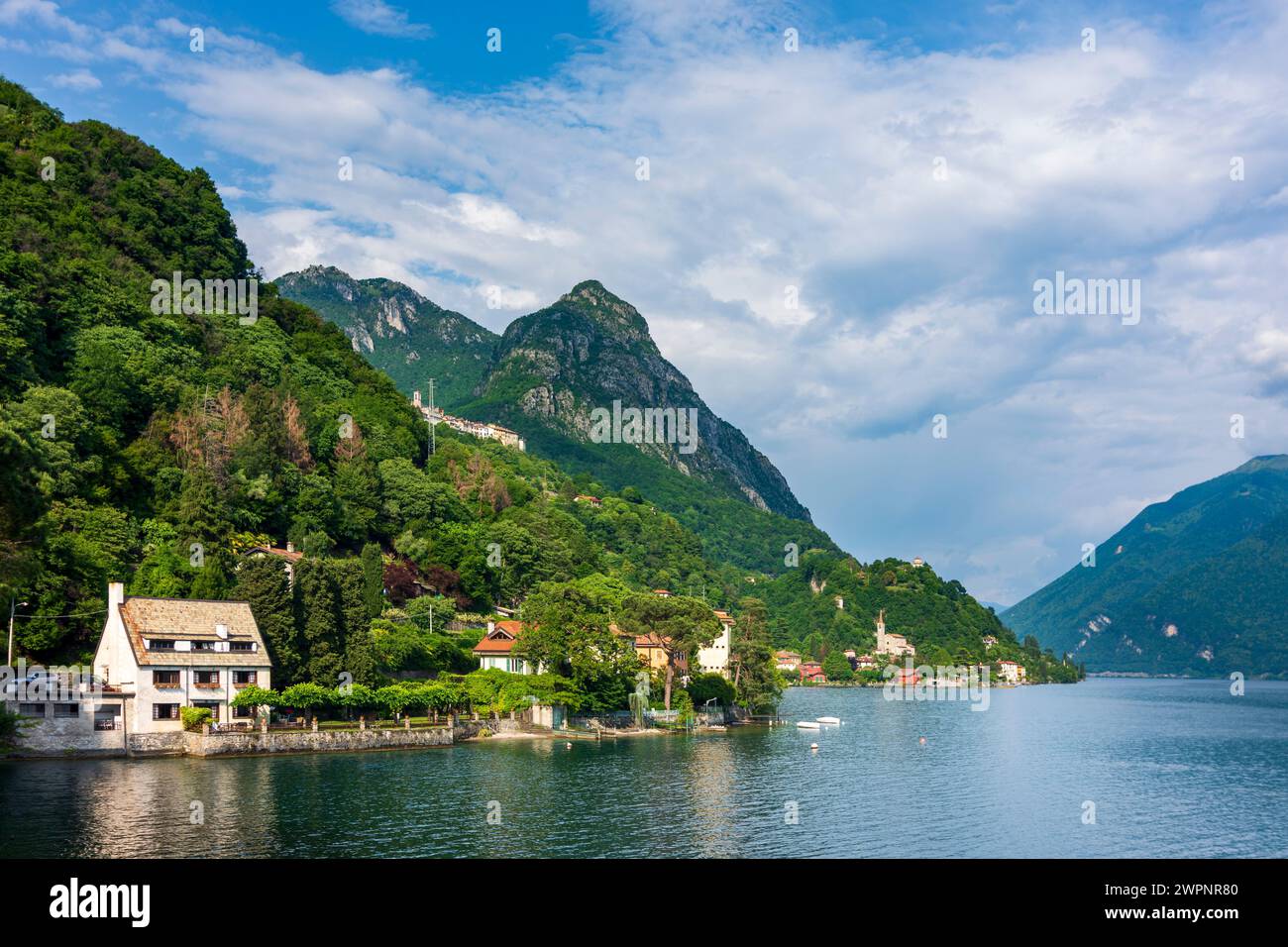 Valsolda, quarter San Mamete, Lake Lugano (Lago di Lugano), lakefront ...