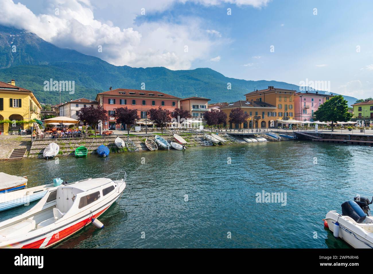 Colico, Lago di Como (Lake Como), Colico harbor in Lecco, Lombardia ...