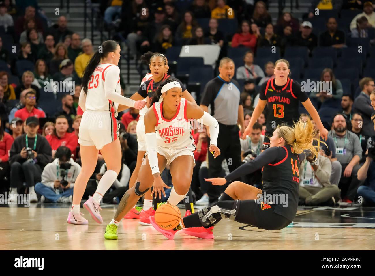 Minneapolis, Minnesota, USA. 8th Mar, 2024. Maryland Terrapins forward ...